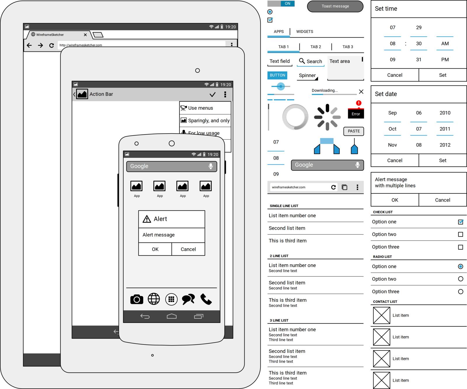 Android KitKat Stencil - WireframeSketcher