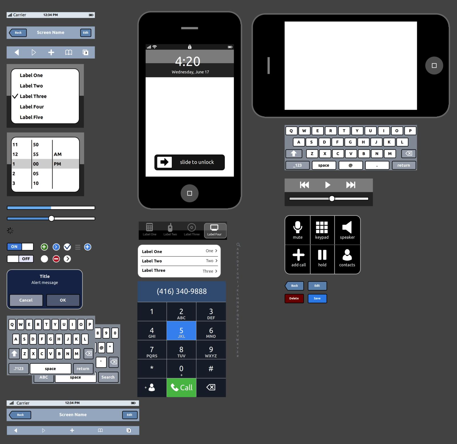 Old iPhone Stencil - WireframeSketcher